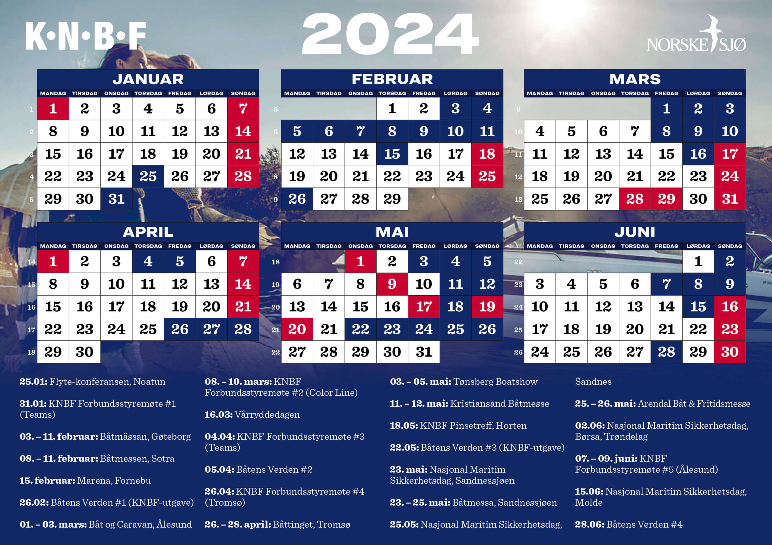 KNBF-kalenderen for 2024 er her - Kongelig Norsk Båtforbund